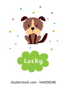 Cute Lucky Dog Vector Stock Vector (Royalty Free) 544058293