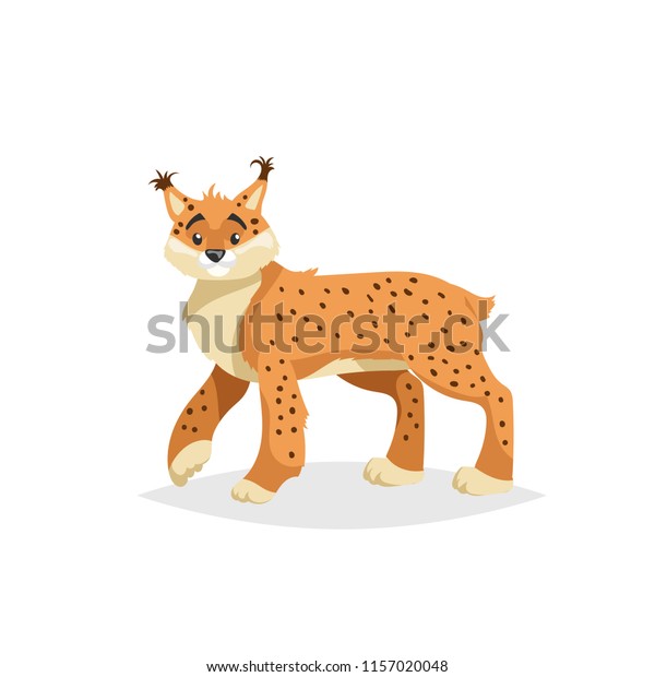 Cute Lynx Cartoon Comic Style Vector Stock Vector (Royalty Free) 1157020048