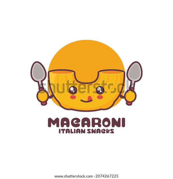 Cute Macaroni Cartoon Mascot Vector Illustration Stock Vector (Royalty ...