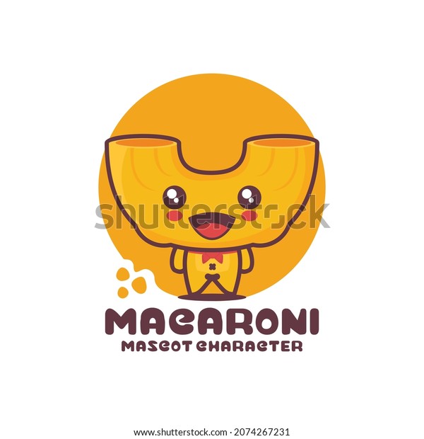 Cute Macaroni Cartoon Mascot Vector Illustration Stock Vector (Royalty ...