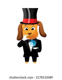 Cute Magician Dog Vector Illustrator Stock Vector (Royalty Free ...