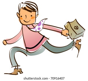 Cartoon Man Woman Stretching Dollar Bill: เวกเตอร์สต็อก (ปลอดค่า ...