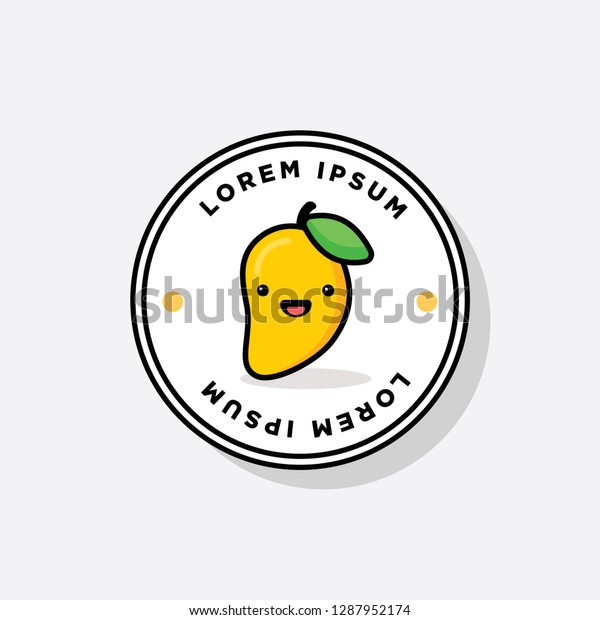 Cute Mango Badge Sticker Design Vector Stock Vector (Royalty Free ...