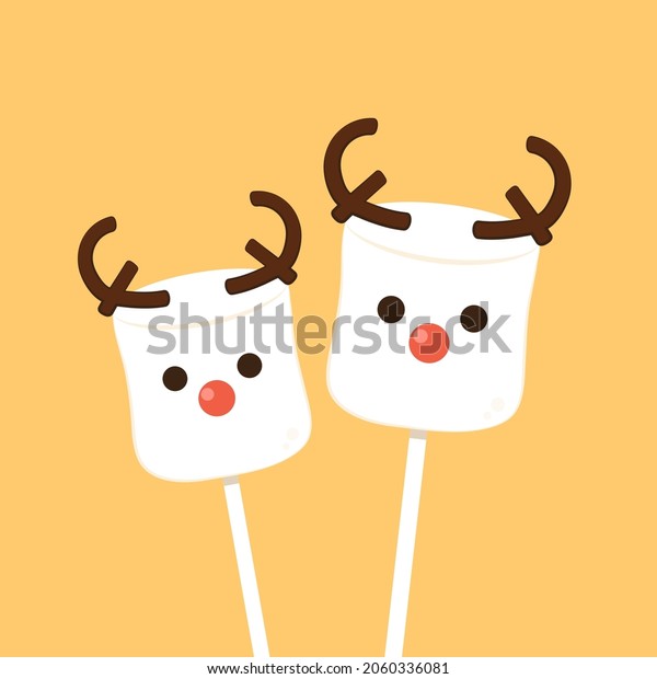 Cute Marshmallow Cartoon Character Marshmallow Vector Stock Vector