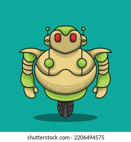 Cute Mecha Robot Mascot Design One Stock Vector (Royalty Free ...