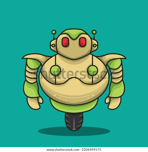 Cute Mecha Robot Mascot Design One Stock Vector (Royalty Free ...