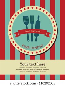 Cute Menu Card Vector Illustration Stock Vector (Royalty Free ...