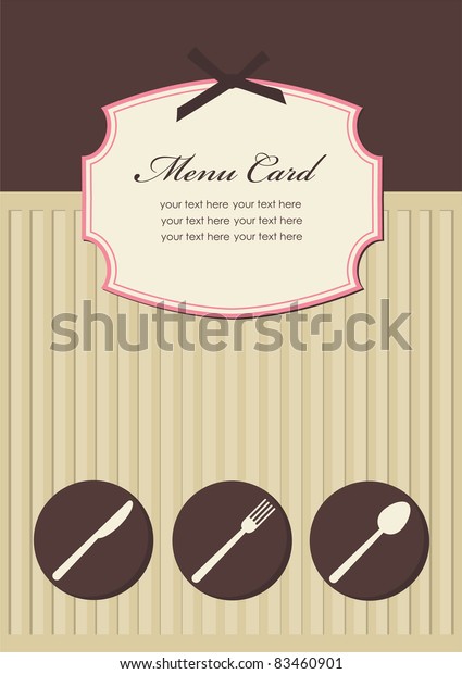 Cute Menu Card Vector Illustration Stock Vector (Royalty Free) 83460901 ...