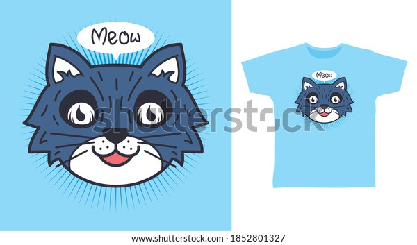 Cute Meow Cat Design Vector Illustration Stock Vector (Royalty Free ...