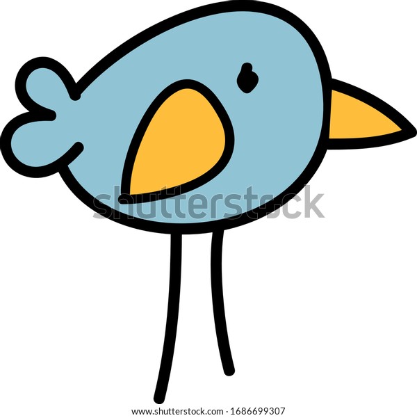 Cute Minimalist Bird Vector Illustration Stock Vector (Royalty Free ...