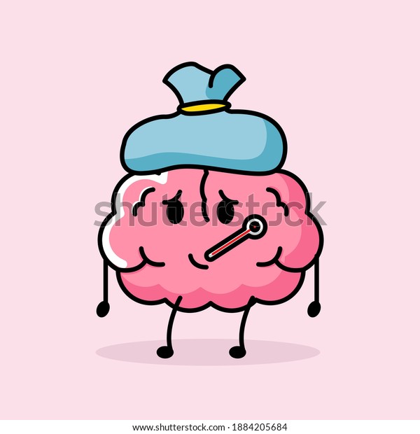 Cute Minimalist Brain Adorable Pose: เวกเตอร์สต็อก (ปลอดค่าลิขสิทธิ์ ...