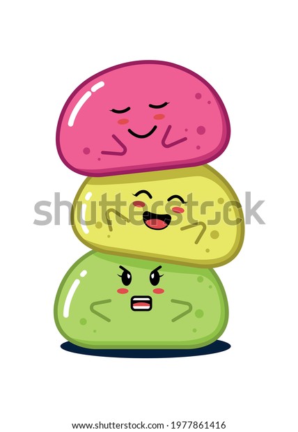 Cute Mochi Emoticon Vector Illustration Icon Stock Vector (Royalty Free ...
