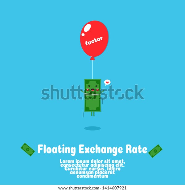 Cute Money Floating Cartoon Vectorfloating Exchange Stock Vector ...