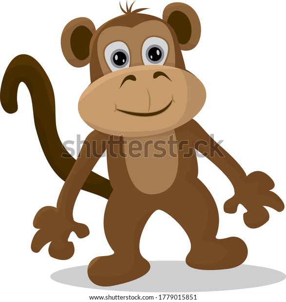 Cute Monkey Dancing Cartoon Icon Vector Stock Vector (Royalty Free ...