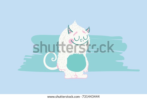 Cute Monster Character Snow Plush Creature Stock Vector (Royalty Free ...