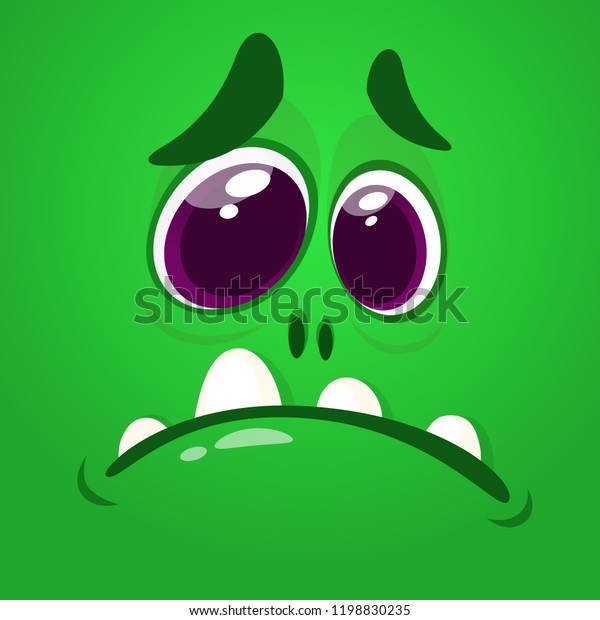 Cute Monster Face Square Avatar Vector Stock Vector (Royalty Free ...
