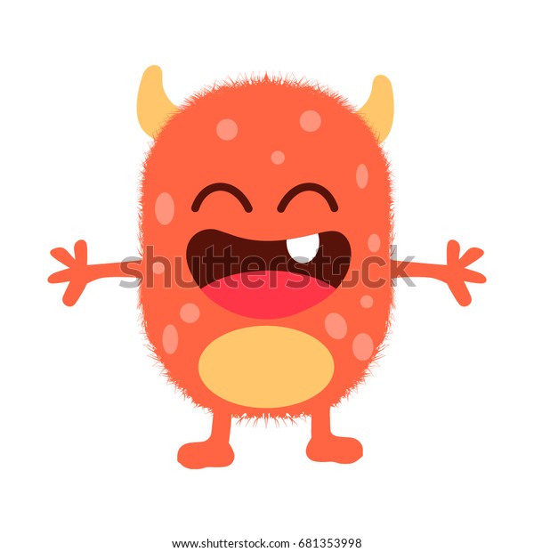 Cute Monster Fluffy Illustration Vector Stock Vector (Royalty Free ...