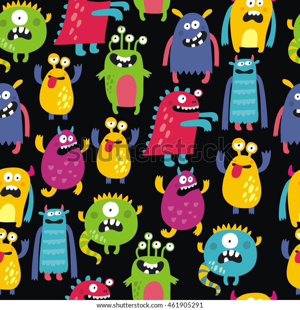 Cute Monster Print Stock Vector (Royalty Free) 461905291 | Shutterstock