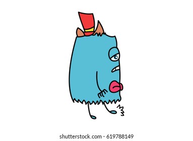 Cute Monster Sick Vector Illustration Isolated Stock Vector (Royalty ...
