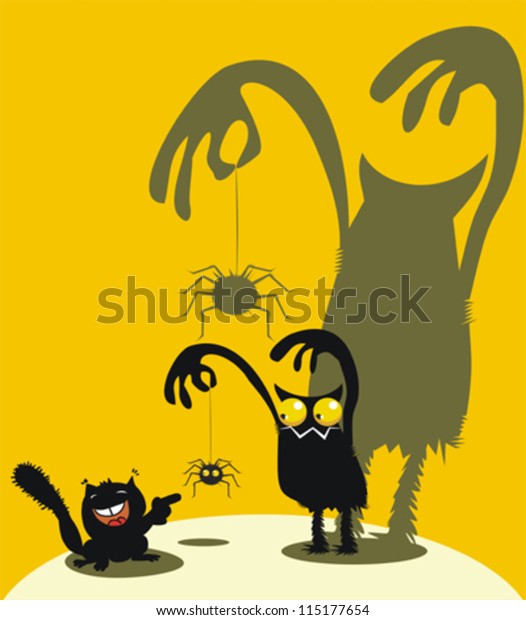 Cute Monster Spider Laughing Squirrel Stock Vector (Royalty Free) 115177654