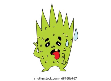 Cute Monster Tired Vector Illustration Isolated: vector de stock (libre ...