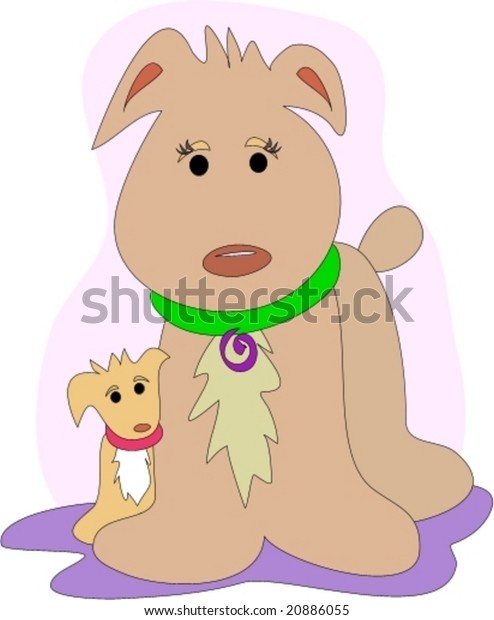 Cute Mother Dog Puppy Vector Stock Vector (Royalty Free) 20886055 ...