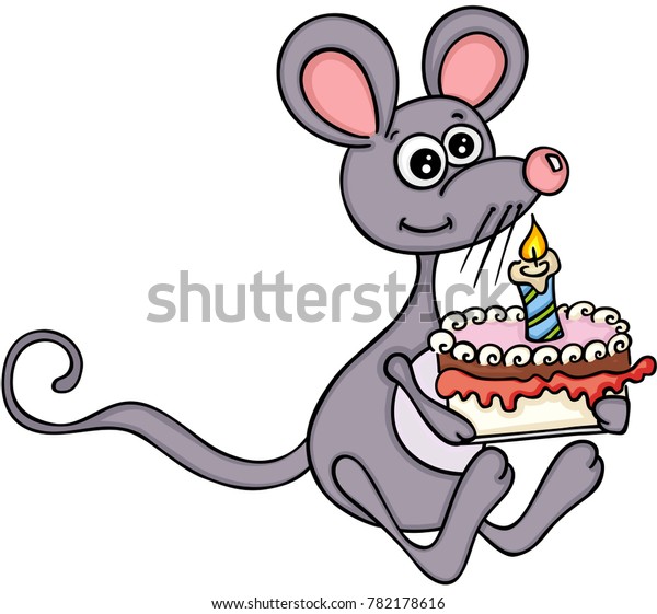Cute Mouse Birthday Cake Stock Vector (Royalty Free) 782178616 ...