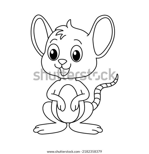 Cute Mouse Cartoon Coloring Page Illustration Stock Vector (Royalty ...