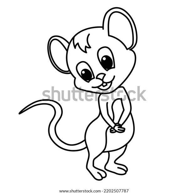 Cute Mouse Cartoon Coloring Page Illustration Stock Vector (Royalty ...