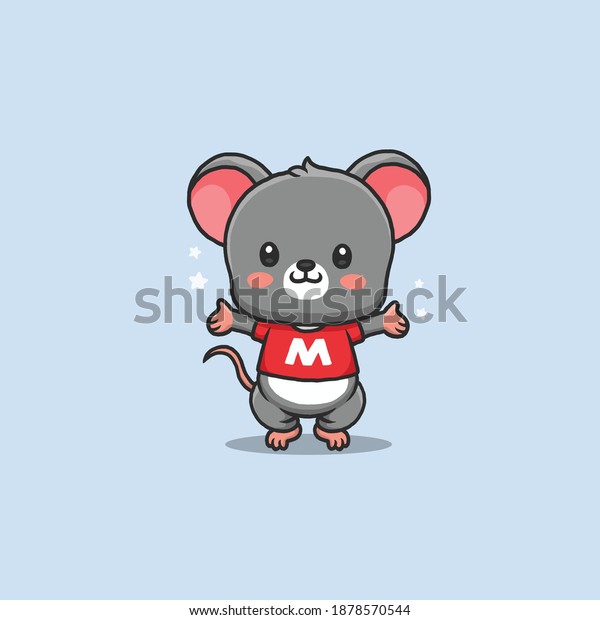 Cute Mouse Cartoon Standing Presenting Stock Vector (Royalty Free ...
