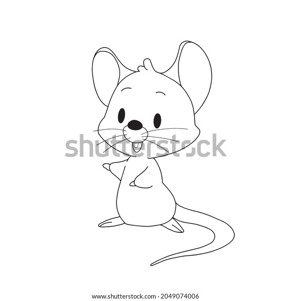 Cute Mouse Cartoon Standingvector Illustration Isolated Stock Vector ...