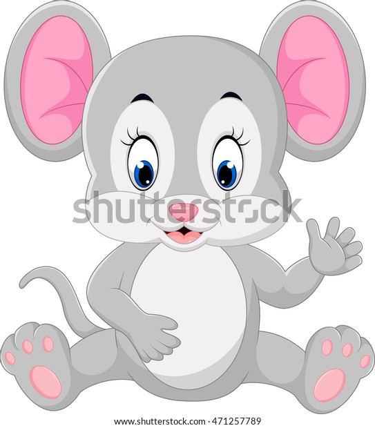 Cute Mouse Cartoon Waving: Stock-Vektorgrafik (Lizenzfrei) 471257789 ...