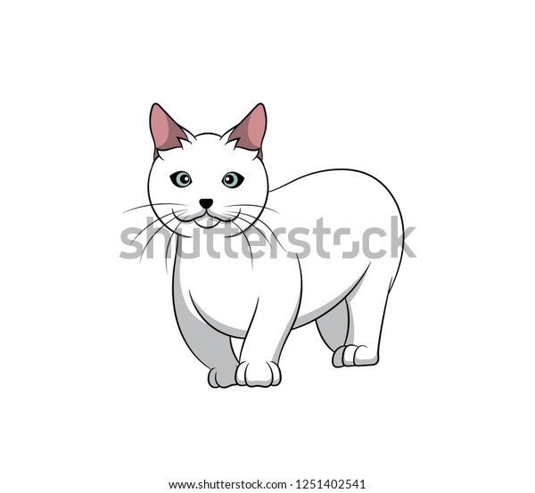 Cute Munchkin Cartoon Cat Vector Illustration Stock Vector (Royalty ...