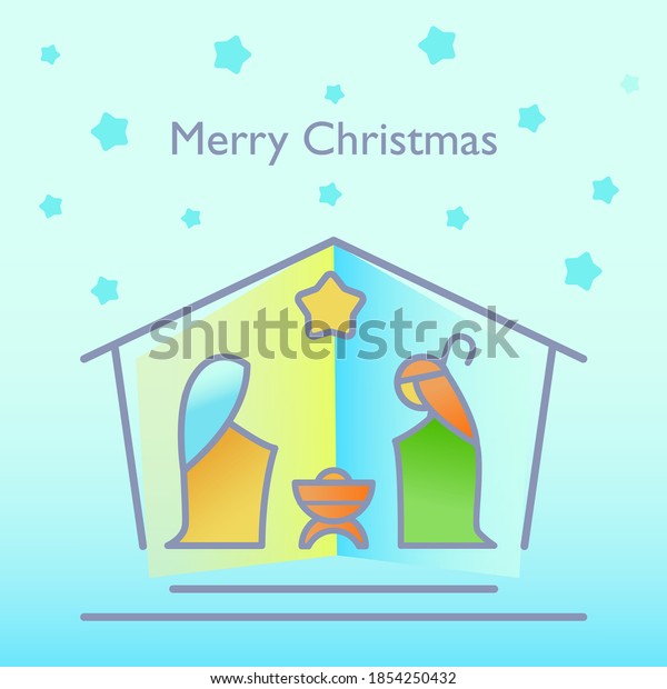 escena de natividad linda para fondo: vector de stock (libre de ...