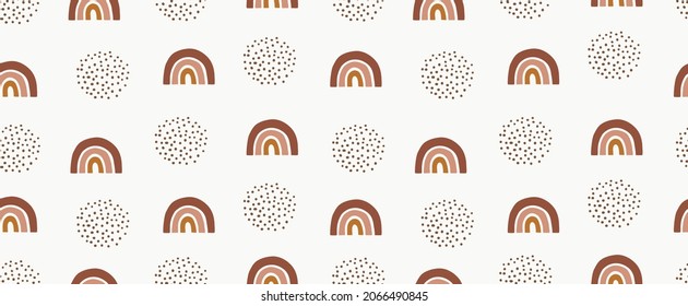 Cute Neutral Boho Rainbows Seamless Vector Stock Vector (Royalty Free ...