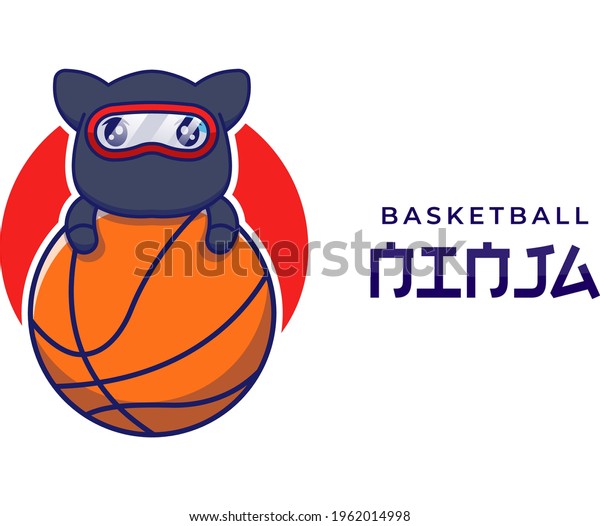 Cute Ninja Cat Basketball Logo Stock Vector (Royalty Free) 1962014998 ...