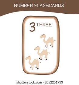 Cute Number Flashcards Animals Set Vector Stock Vector (Royalty Free ...