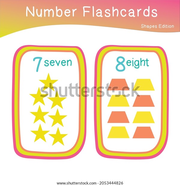 Cute Number Flashcards Shapes Set Shapes Stock Vector (Royalty Free ...