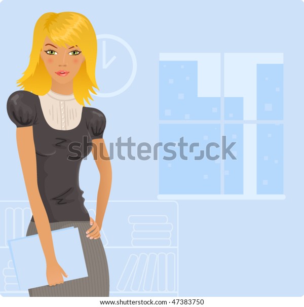 Cute Office Girl Stock Vector (Royalty Free) 47383750 | Shutterstock