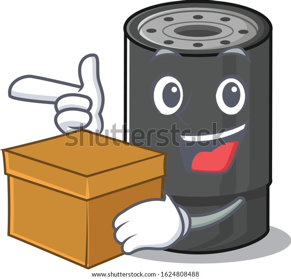 Cute Oil Filter Cartoon Character Having Stock Vector (Royalty Free ...