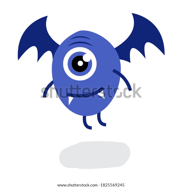 Cute One Eye Bat Halloween Monster Stock Vector (Royalty Free ...