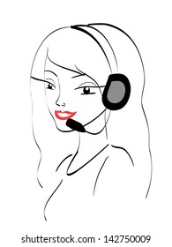 Cute Operator Girl Stock Vector (Royalty Free) 142750009 | Shutterstock