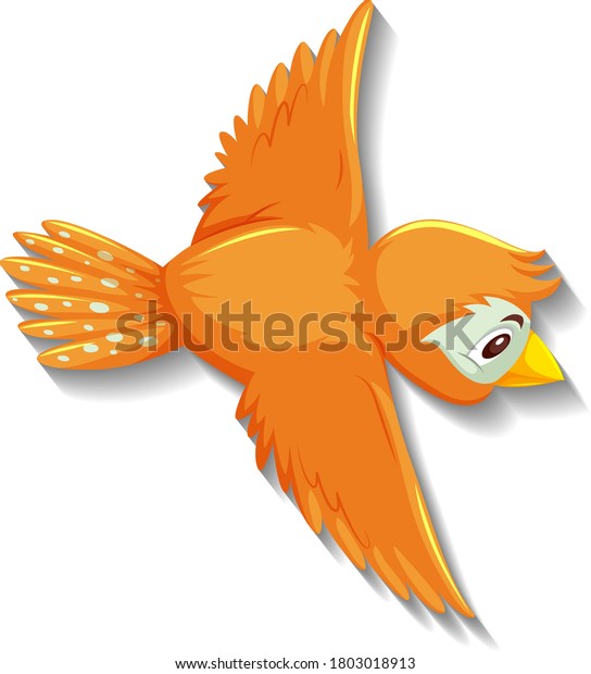 Cute Orange Bird Cartoon Character Illustration Stock Vector (Royalty ...