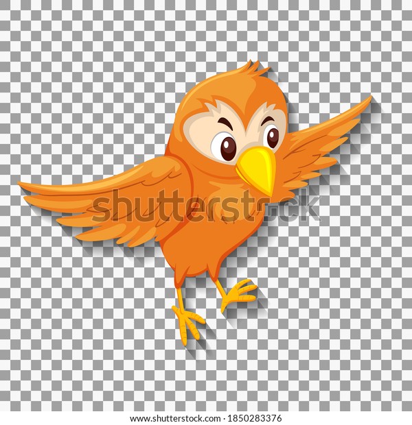 Cute Orange Bird Cartoon Character Illustration Stock Vector (Royalty ...