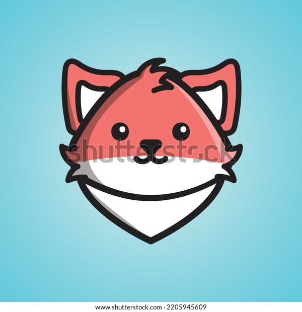 Cute Orange Cartoon Fox Head Profile Stock Vector (Royalty Free ...