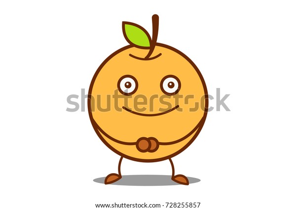 Cute Orange Smiling Vector Illustration Isolated Stock Vector (Royalty ...