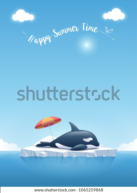 Cute Orca Killer Whale Sleeping On: เวกเตอร์สต็อก (ปลอดค่าลิขสิทธิ์ ...