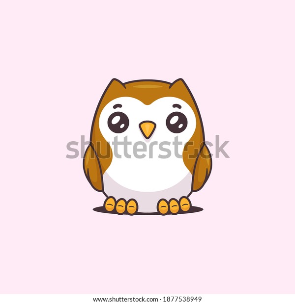 Cute Owl Kawaii Style Vector Cartoon Stock Vector (Royalty Free ...