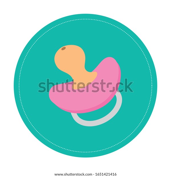 Cute Pacifier Baby Frame Circular Vector Stock Vector (Royalty Free ...
