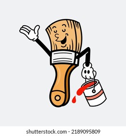 Cute Paint Brush Cartoon Character Vector Stock Vector (Royalty Free ...